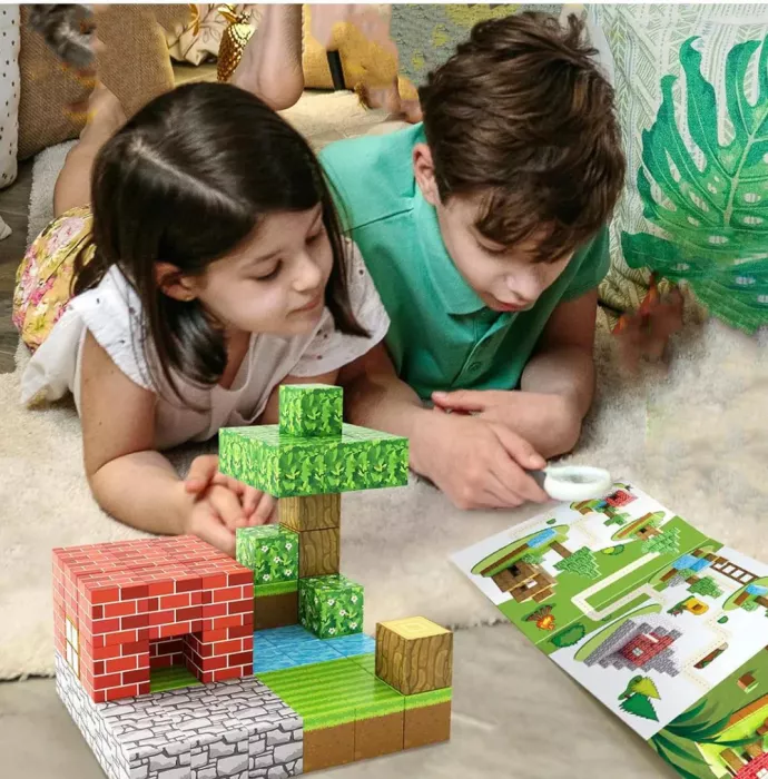 Minecube Inteligent Cuburi Magnetice de Constructie Craft Model Snow ...