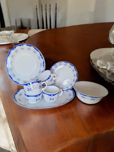 Set masa clasic portelan alb albastru 7064 - cel.ro