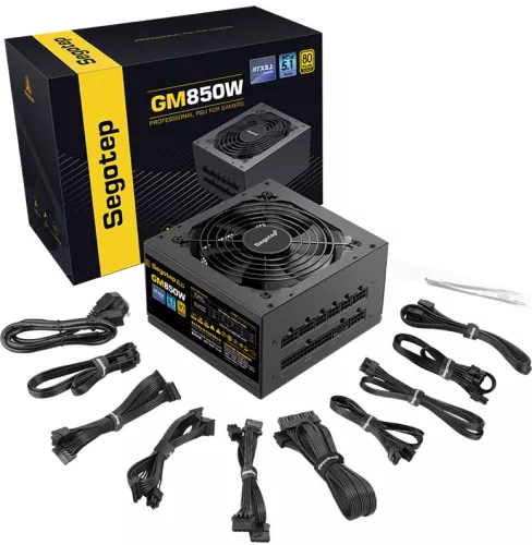 Sursa full modulara Segotep GM850W 850W 80PLUS Gold PCIE 5.0 ATX 3.0 Negru