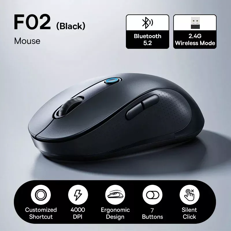 Mouse wireless Baseus Bluetooth 5.2 4000DPI butoane ergonomice mute ...