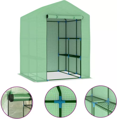 Sera Cu Rafturi 143 X 143 X 195 Cm Otel 8719883796284 - cel.ro