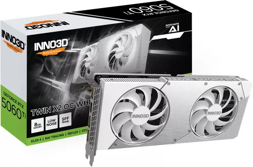 Placa video INNO3D nVidia GeForce RTX 5060 Ti TWIN X2 OC WHITE 8GB GDDR7 128 bit - cel.ro