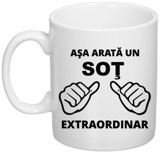 Cana alba personalizata & Asa arata un sot extraordinar& INOVATIX® . 330ml - cel.ro