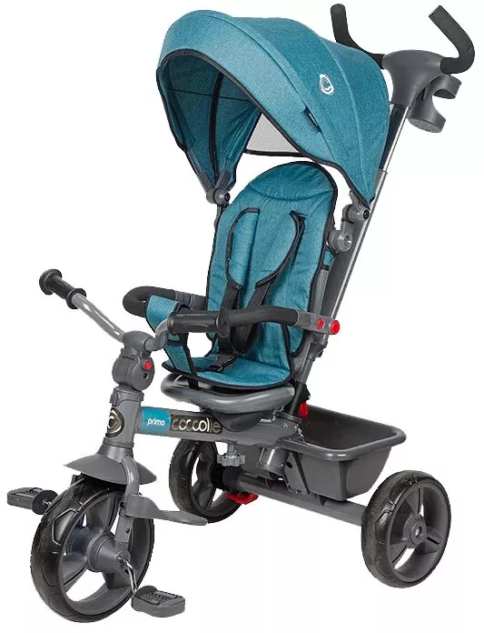 Tricicleta multifunctionala Coccolle Primo Turquoise tide 76x55x105 cm ...