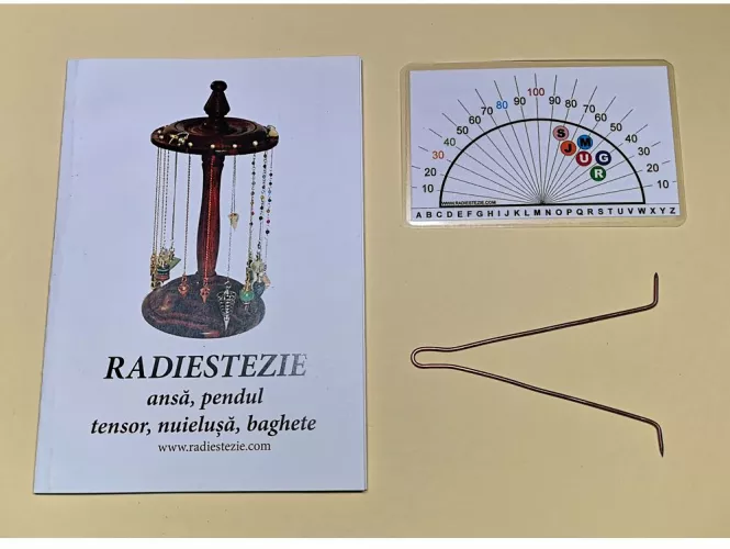 Ansa radiestezica simetrica din cupru cu raportor ingeri si brosura ...