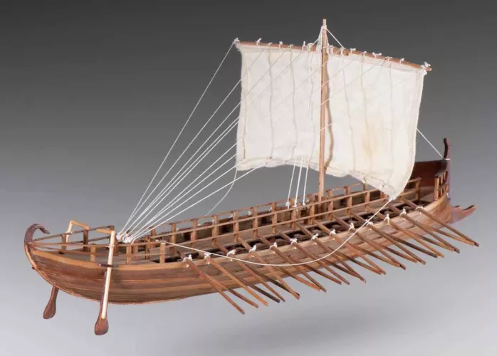 Kit de construit barca din lemn cu panze Greek Bireme / Scara 1 72 / 14+