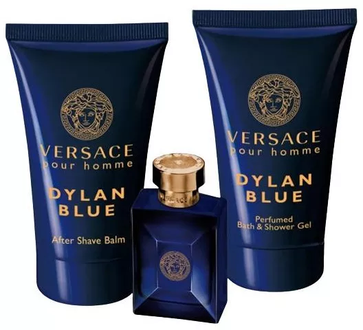 Set cadou Versace Dylan Blue pentru barbati EDT 50 ml + 50 ml gel de ...
