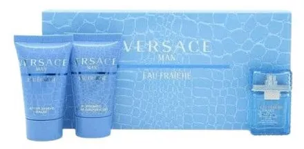 Set cadou Versace Man Eau Fraiche pentru barbati EDT 50 ml + 50 ml gel ...