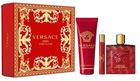 Set cadou Versace Eros Flame pentru barbati EDP 100 ml + EDP 10 ml + geanta de - cel.ro