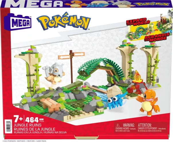 Set constructie Pokemon Mega Construx 464 piese - Ruinele junglei HBR ...