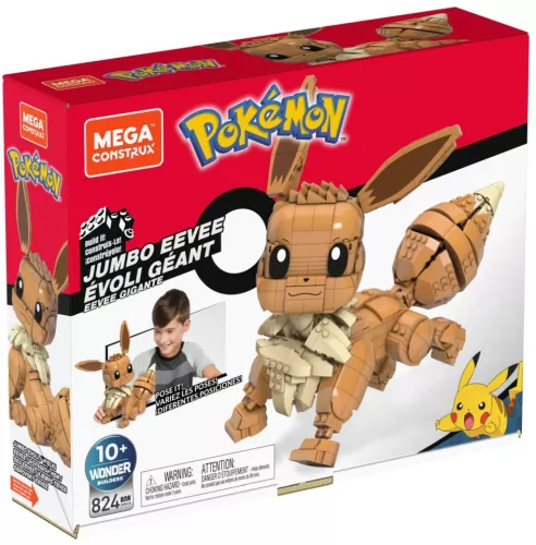Set constructie Pokemon Mega Construx Jumbo Eevee 824 piese HBR_MTGMD34 ...