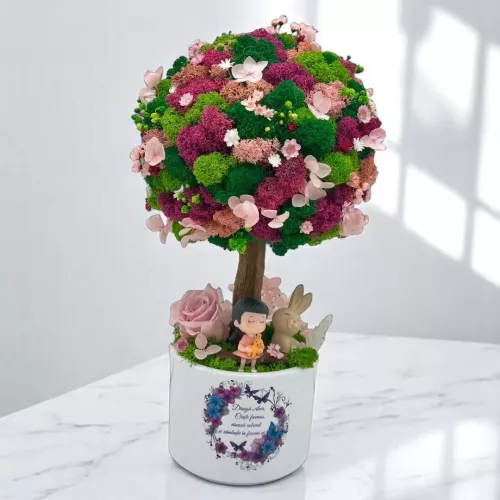 Copacel Decorativ cu Licheni Premium si Flori Criogenate Figurine ...