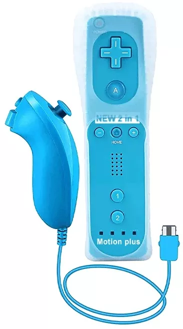 1 pair cu Nunchuck Remote controller Set For Nintendo Wii - albastru ...