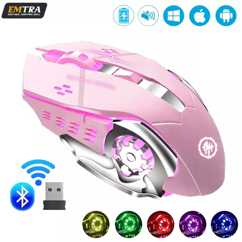 Mouse Bluetooth Silentios Wireless de Gaming Reincarcabil