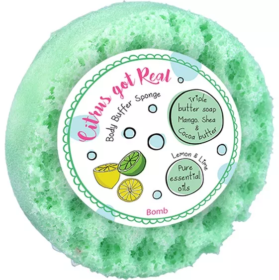Sapun cu burete pentru masaj Citrus Got Real Bomb Cosmetics PCITREA04 ...