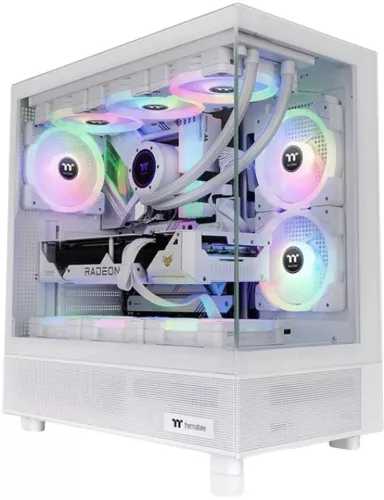 Carcasa PC Thermaltake Middle Tower Sticla securizata RGB USB-C Alb