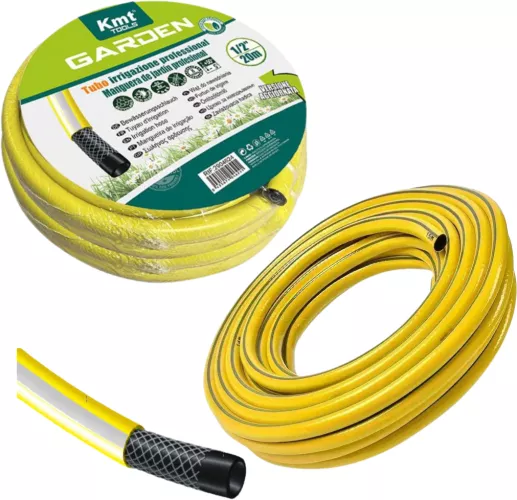 KMT Tools 2904624 Furtun de gradina din PVC armat cu 3 straturi 1/2 ...