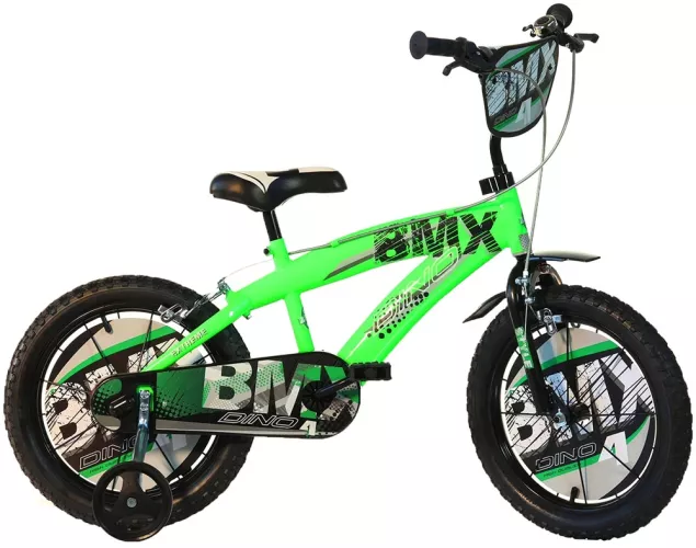 Bicicleta copii Dino Bikes 16 inch BMX negru si verde db-165xc-01-bg ...