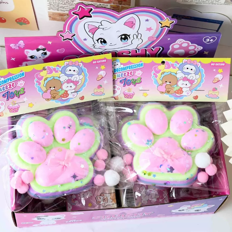 Jucarie Antistres BaoBao Squishy Labuta Pisica 12.5x10.5cm 220g Roz ...