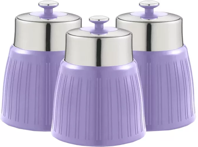 Set 3 recipiente depozitare Retro Swan - SWKA1024PURN mov pastel kc93 ...