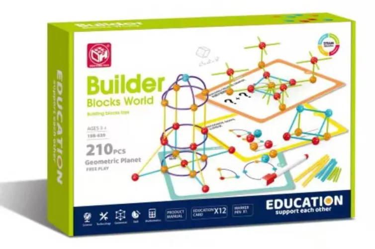 Set de constructie STEAM - Forme 3D 210 piese 188-639 - cel.ro