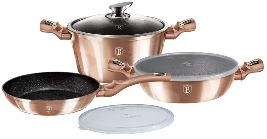 Set de oale si tigai Metallic Line Rose Gold Collection 6 piese BH/7047 ...