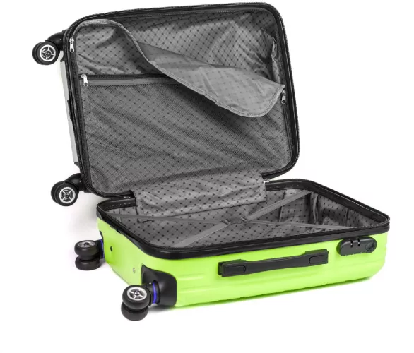 Set 3 Valize/Trolere Rigide din ABS++ cu Cifru si Roti Detasabile Verde ...