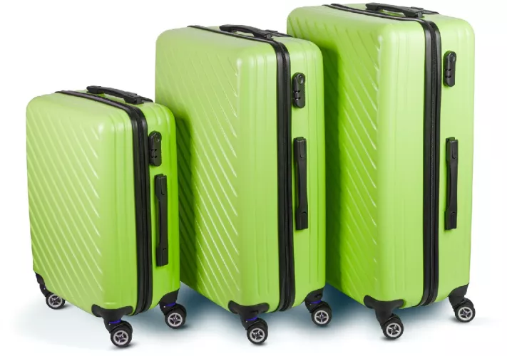Set 3 Valize/Trolere Rigide din ABS++ cu Cifru si Roti Detasabile Verde ...
