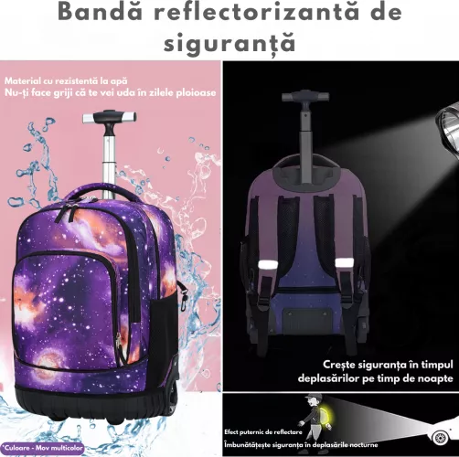 Ghiozdan Troler Multifunctional cu Rotile Rucsac de Capacitate Mare ...