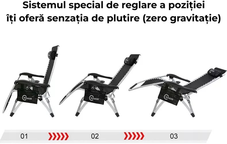 Set Scaun cu Perna tip Sezlong Pliabil Deluxe Gravitatie Zero pentru ...