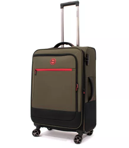 Troler Ella Icon Shadow cu 4 roti duble Textil 67x41x25 cm Kaki - cel.ro