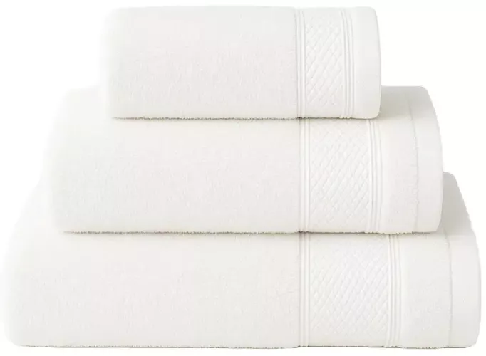 Set 3 prosoape de baie premium Valeron Lisset 100 bumbac alb cn5s ...