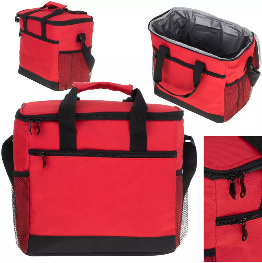 Geanta termica - izolanta de plaja sau camping 16 l rosie IK1147 - cel.ro