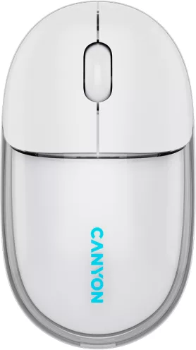Mouse Optic Canyon OnClick 24 Bluetooth/USB Wireless Transparent-White ...