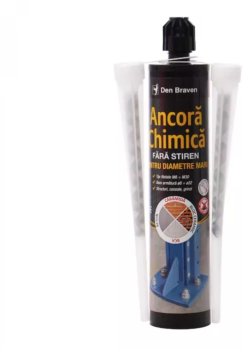 Ancora chimica bicomponenta fara stiren Den Braven 280 ml gri pentru ...