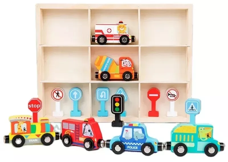 Set interactiv cu vehicule de interventie si indicatoare rutiere ...