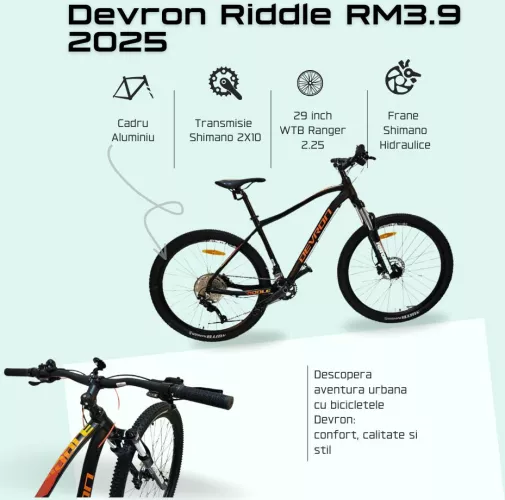 Bicicleta Devron Riddle RM3.9 2025 - 29 Inch XL Negru 222RM395266DV - cel.ro