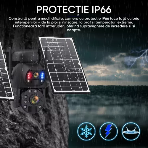 Camera Supraveghere Solara 4G Duala 6MP cu Zoom 50x Detectie Umana AI ...