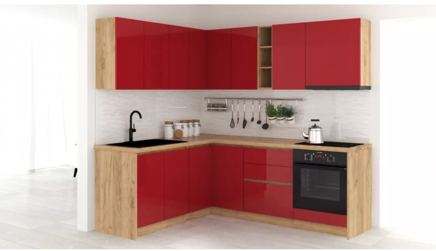 Bucatarie colt Chelsea V1 Rosu 906u_758522331 - cel.ro