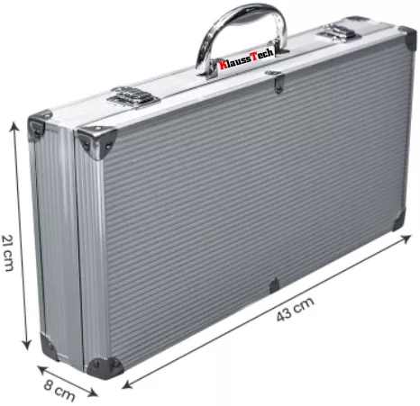 Set de 14 Ustensile pentru Gratar KlaussTech Inox Greutate Redusa Argintiu