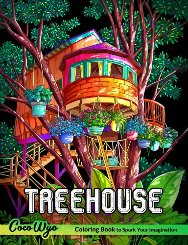 Carte de colorat pentru toate varstele Coco Wyo Treehouse 1nfa ...