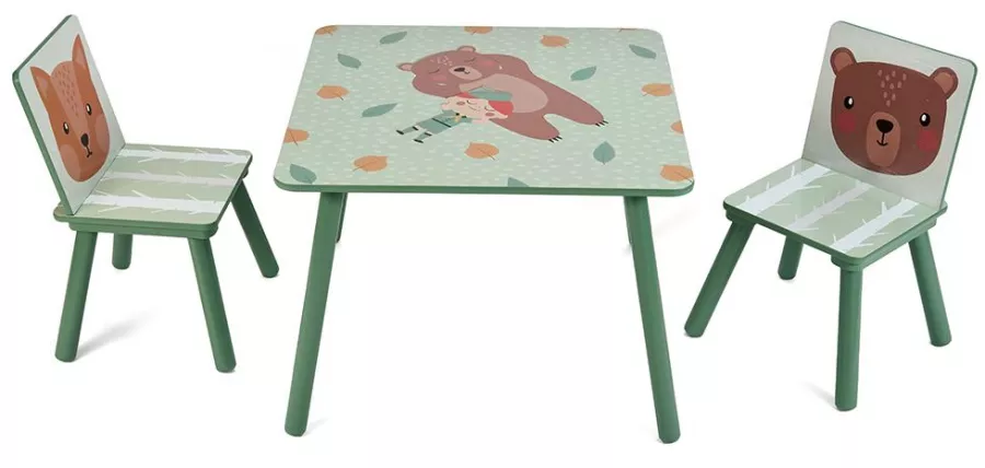 Mobilier camera copii Set 2 scaune +birou Green Forest U-Grow - cel.ro