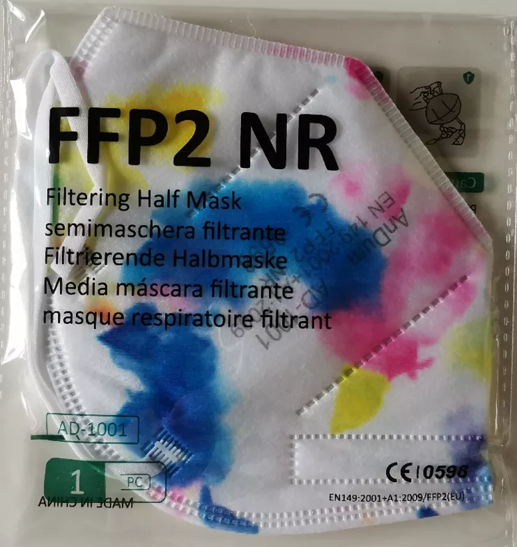 Set 50 Masti FFP2 Aquarell model AD-1001 5 straturi ambalate individual ...
