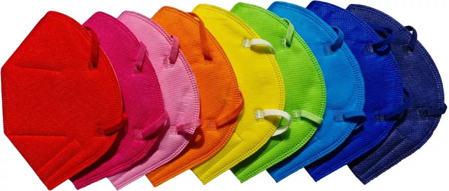 Masti FFP2 Negru/Rosu/Galben Set 50 model AD-1001 5 straturi ambalata ...