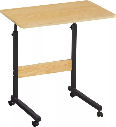 Birou inaltime reglabila cu roti stejar negru Justus 60x40x64-86 cm ...