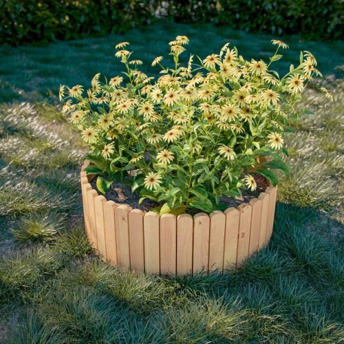 Gard de gradina decorativ din lemn natur 200x40 cm 1834