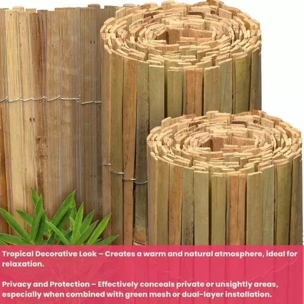 Gard Decorativ Mercaton din Bambus Natural Tip Paravan pentru ...