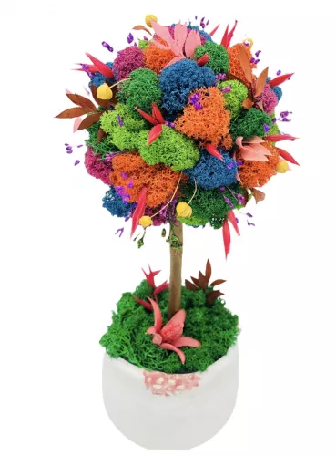 Aranjament floral personalizabil mic 27 cm tip copacel pomisor cu ...