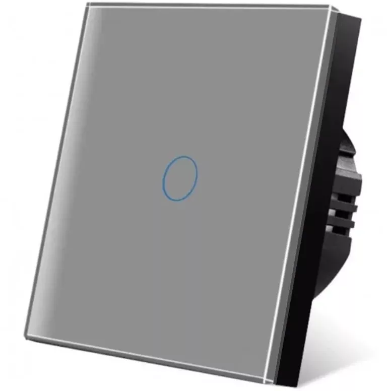 Intrerupator touch iUni 1F Sticla Securizata LED Silver ykg4_462261284 ...