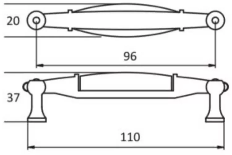 Maner mobila bucatarie CS8939 96 mm negru + portelan alb CM-CS8939-096 ...